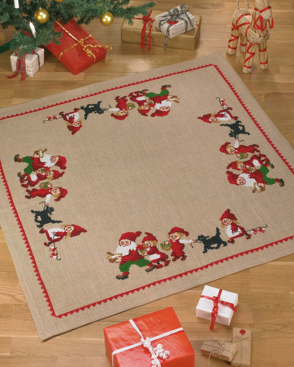 Nisser sort hund broderisæt 120x120 cm – Køb billigt her
