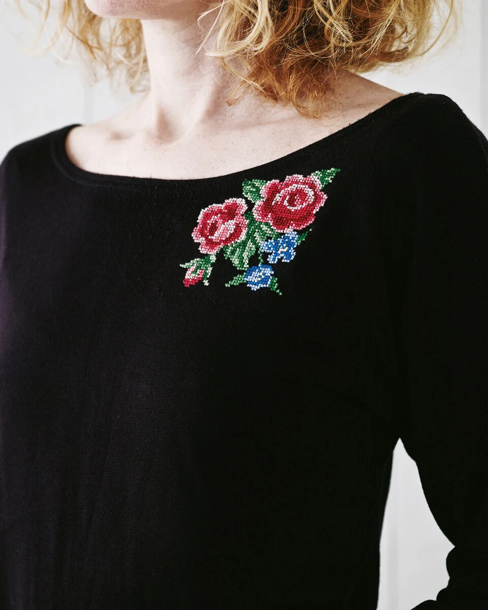 Roser 10x10cm broderisæt – Smukt design – Køb her
