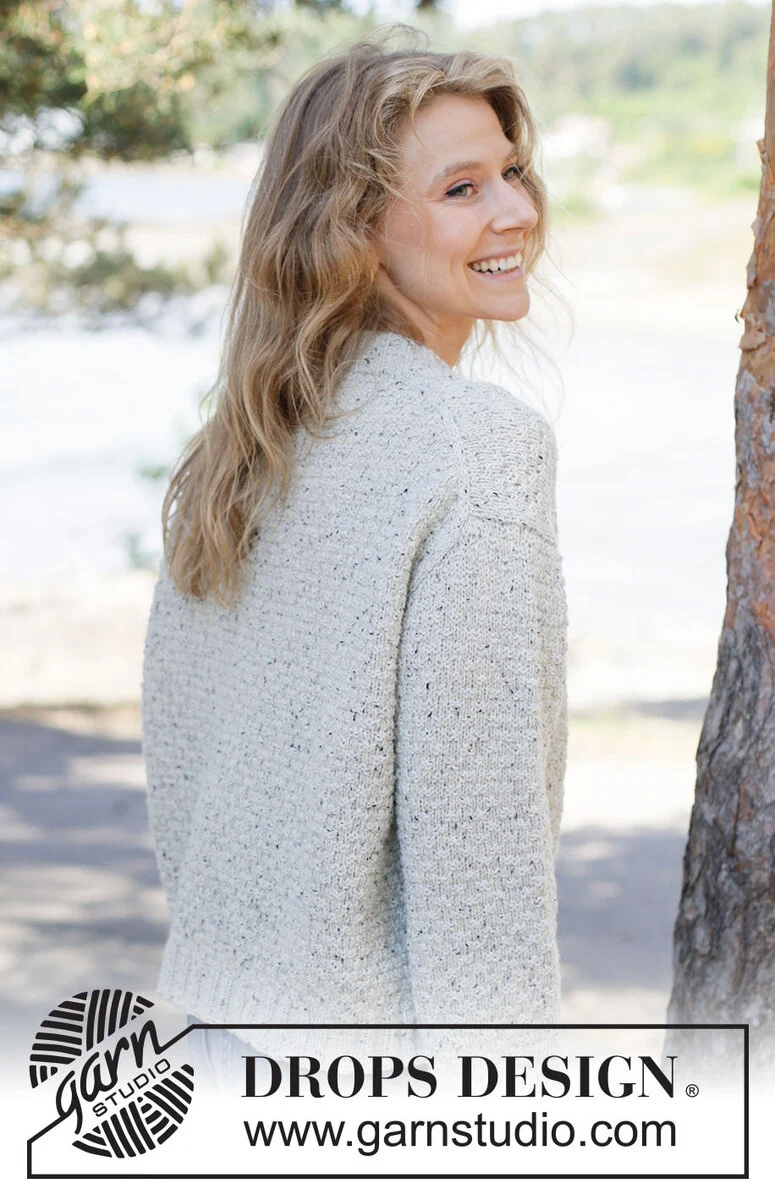 264-36 Grey Thistle Sweater by DROPS Design - Køb billigt her