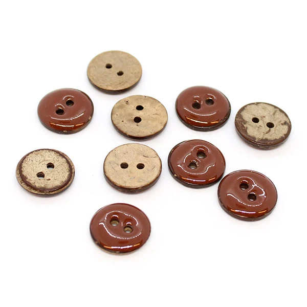 HobbyArts Glaserede Kokosknapper Rust 15 mm
