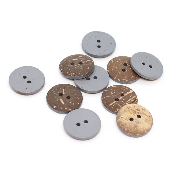 HobbyArts Farvede Kokosknapper Grå 20 mm