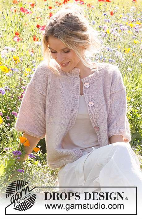 232-14 Dream in Rose Cardigan by DROPS Design - Køb billigt her
