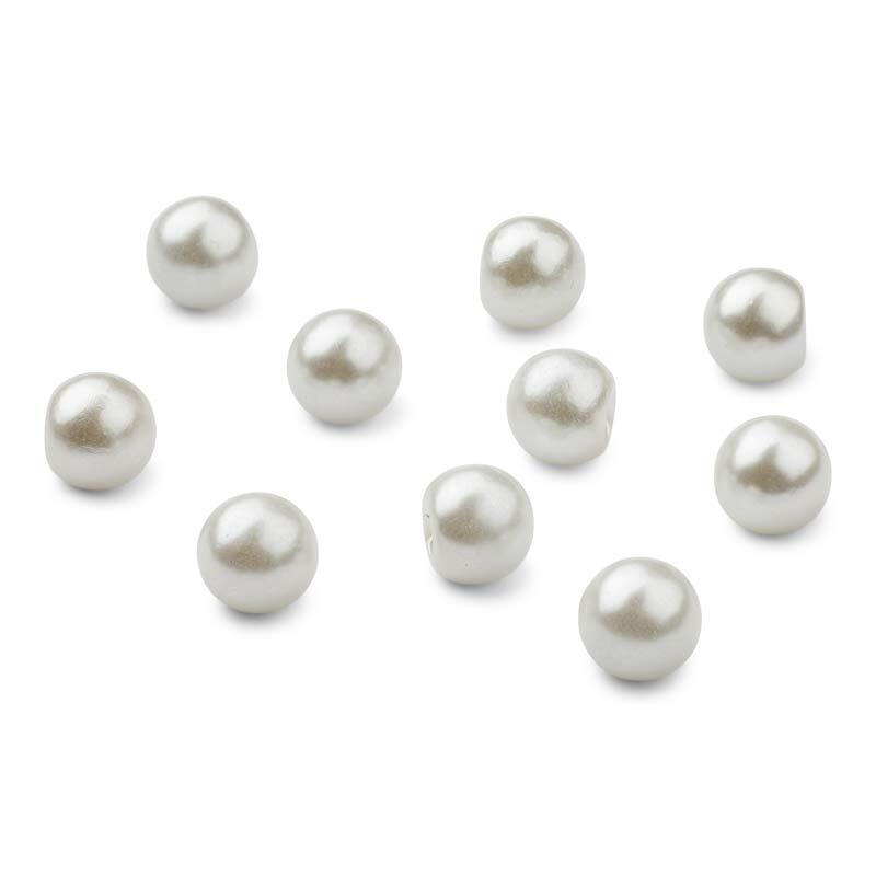 HobbyArts Perleknapper, Hvid, 12 mm, 10 stk - Køb billigt her