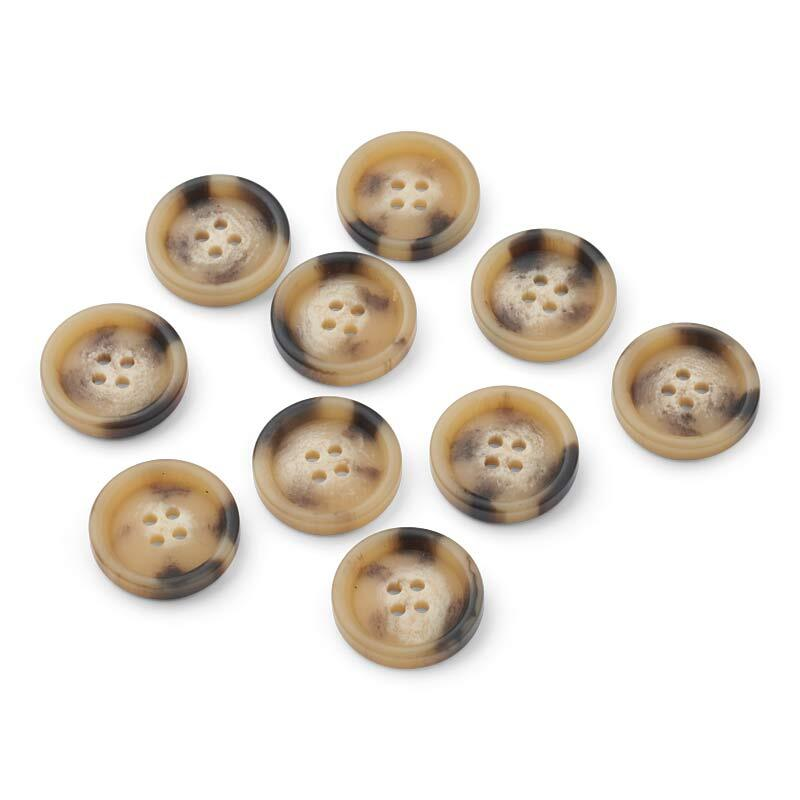HobbyArts Beige/Sorte Knapper, 23 mm, 10 stk - Køb billigt her