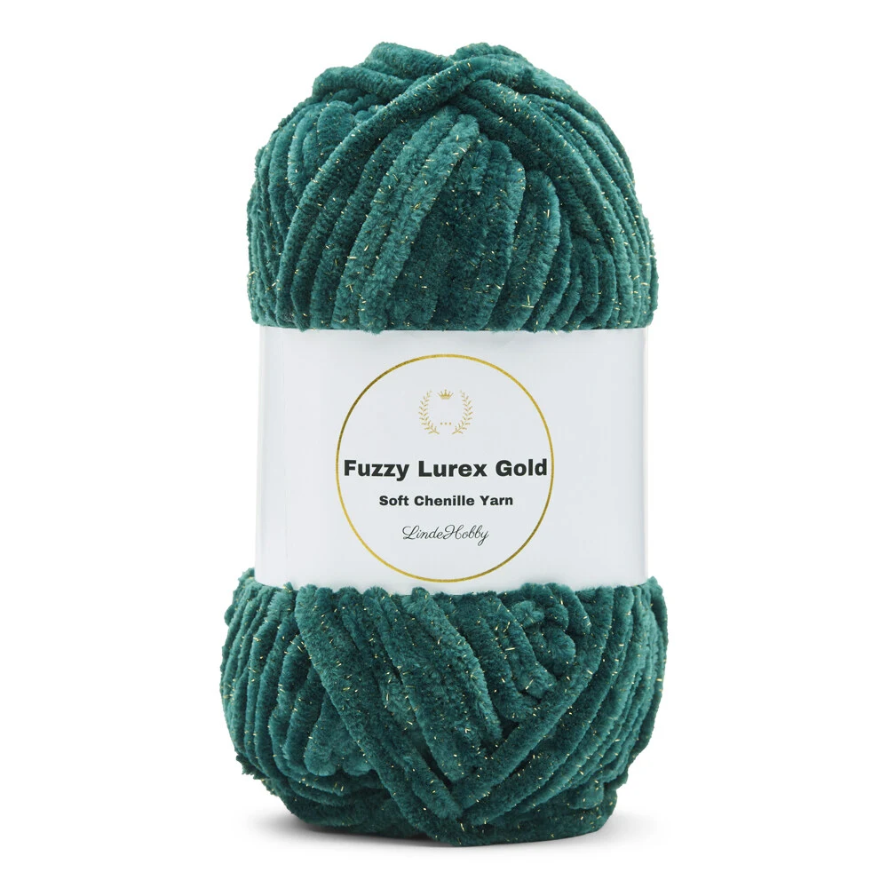 LindeHobby Fuzzy Chenille Gold Lurex - Køb billigt her