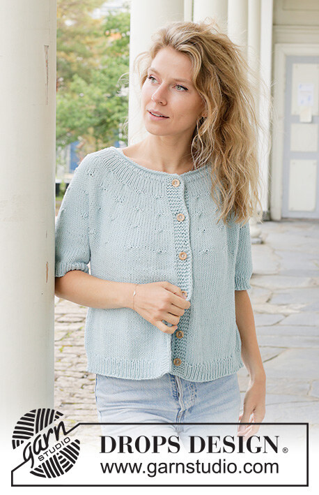 259-26 Beaded Sky Cardigan by DROPS Design - Køb billigt her