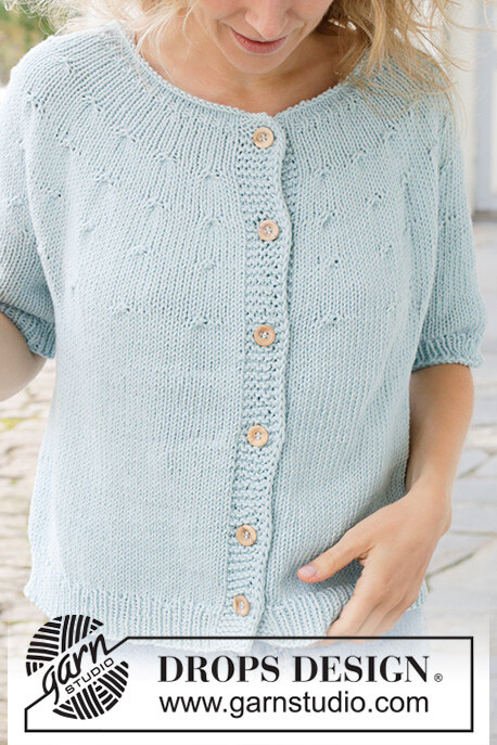 259-26 Beaded Sky Cardigan by DROPS Design - Køb billigt her
